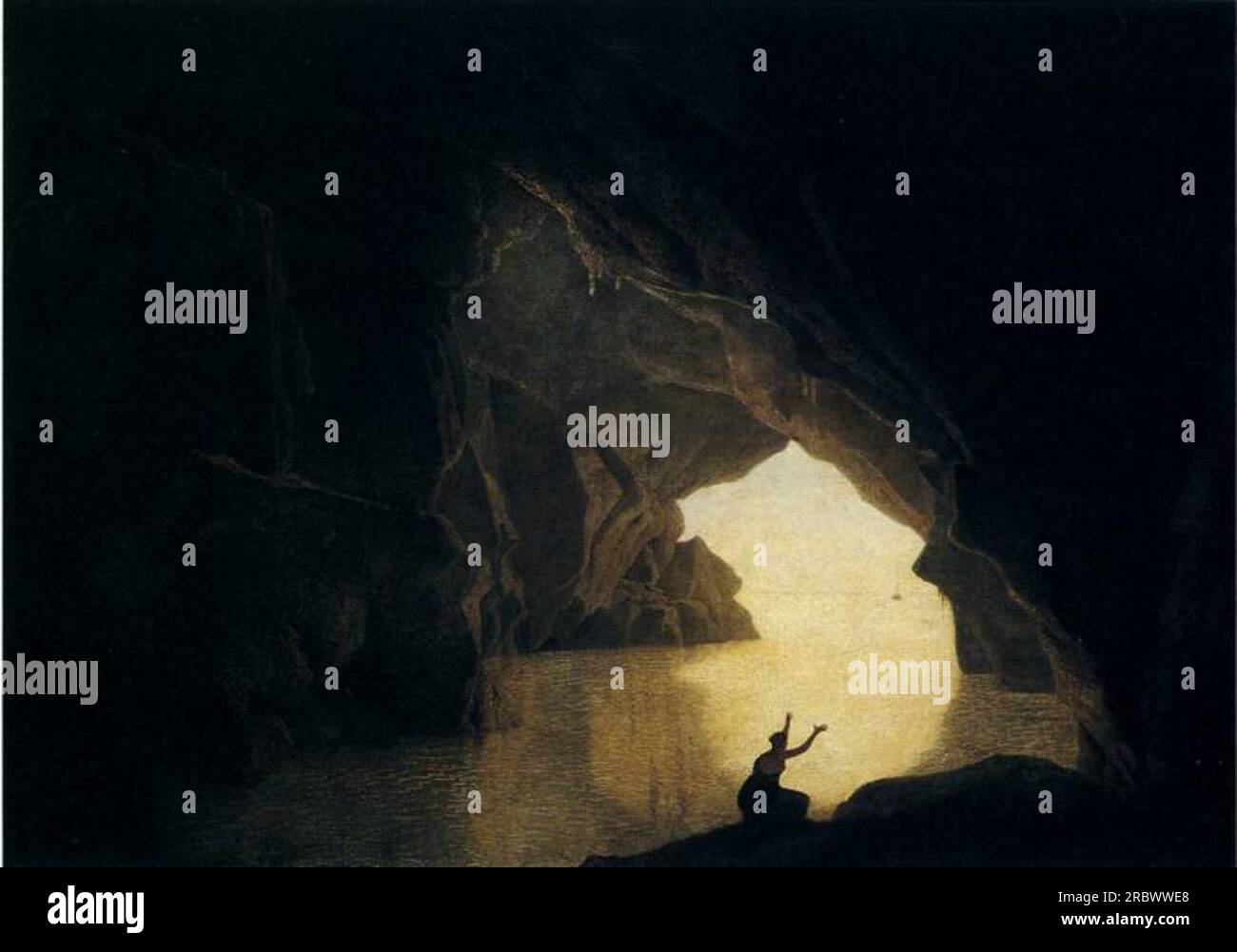 A Grotto in the Gulf of Salernum, with the figure of Julia, banished ...