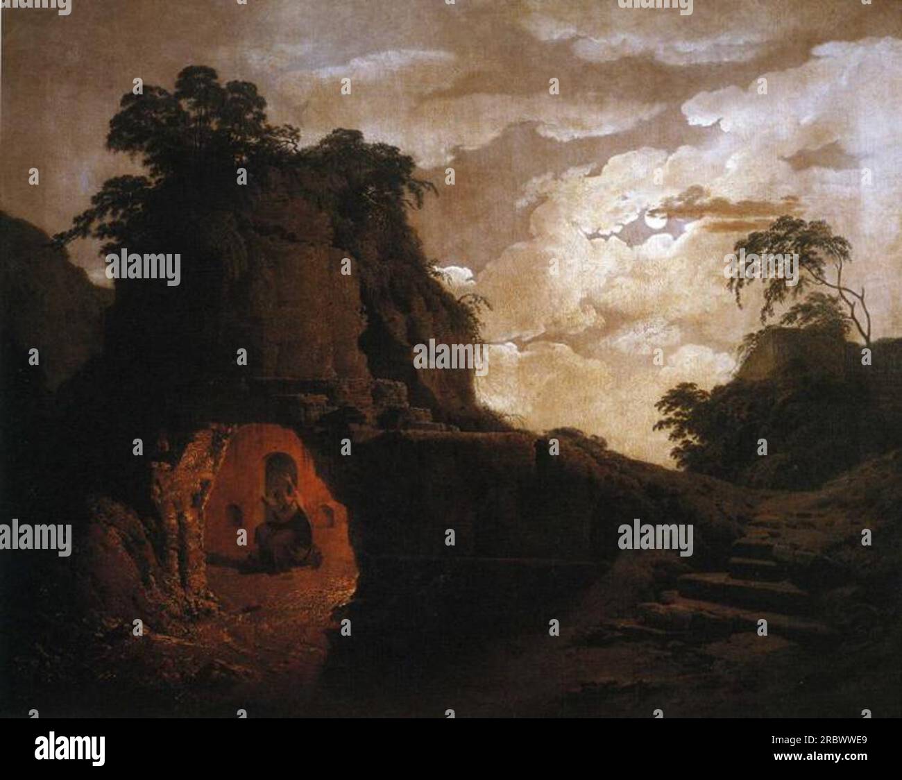 Virgil's Tomb, with the Figure of Silius Italicus 1779 by Joseph Wright ...