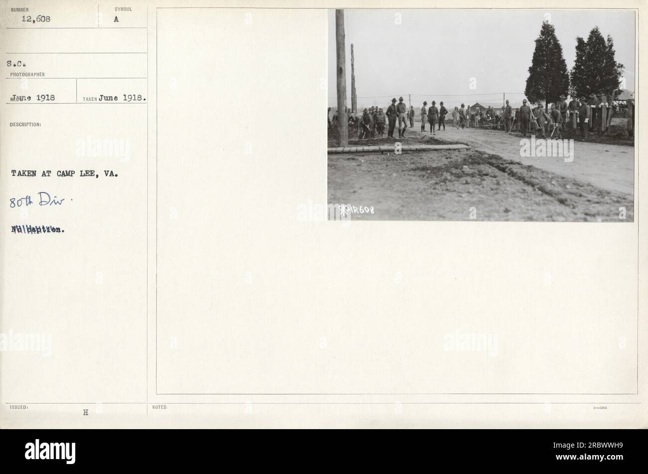 Soldiers from the 80th Division during World War I. This photograph was ...