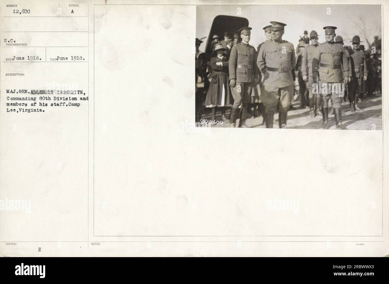 Major General Adlebert Cronkhite, Commanding Officer of the 80th ...