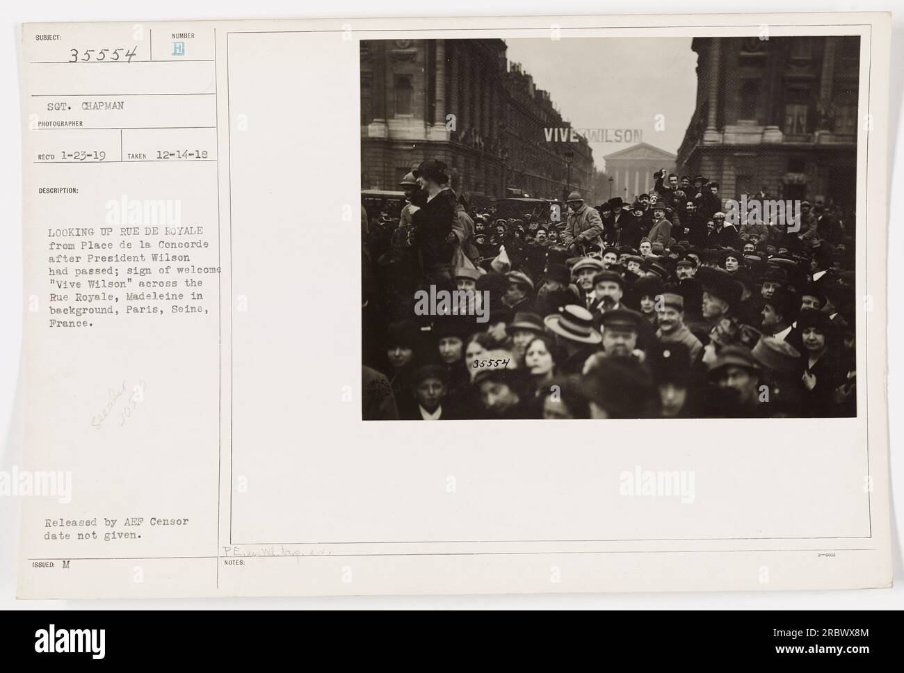 "Soldiers and civilians in Paris looking up Rue de Royale from Place de ...