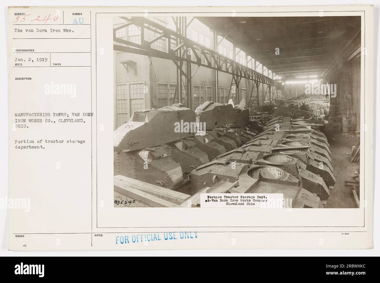 Sumberau Manufacturing Tanks at Van Dorn Iron Works Company in ...