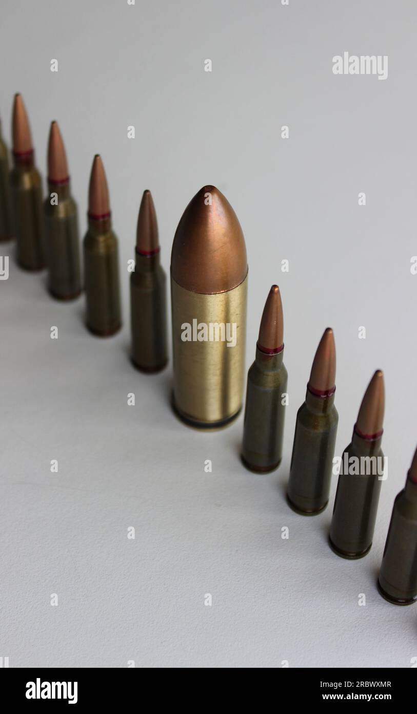 Inclusion And Diversity. Row of same bullets with one big bullet lined ...