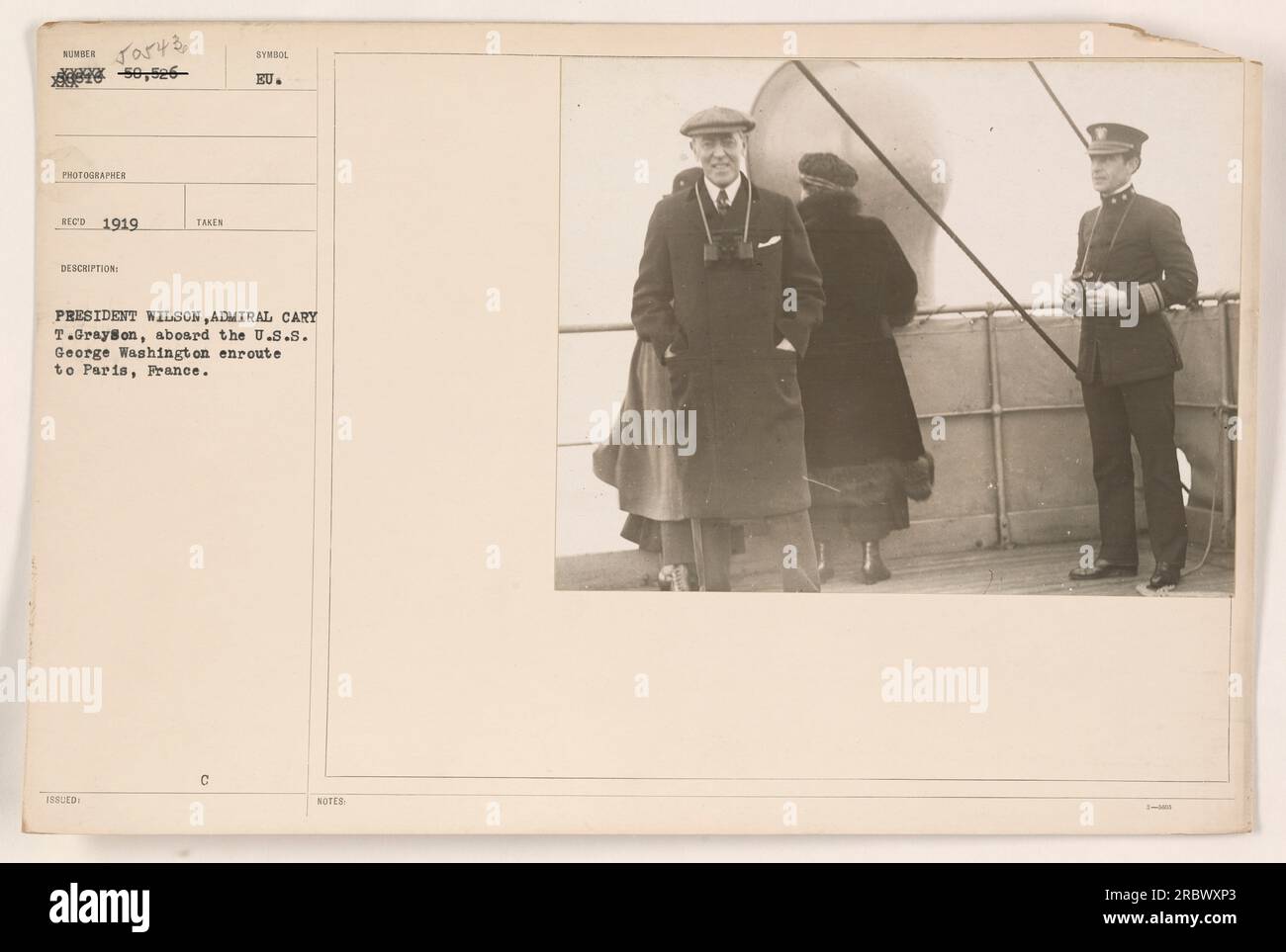 President Wilson and Admiral Cary T. Grayson aboard the U.S.S. George ...