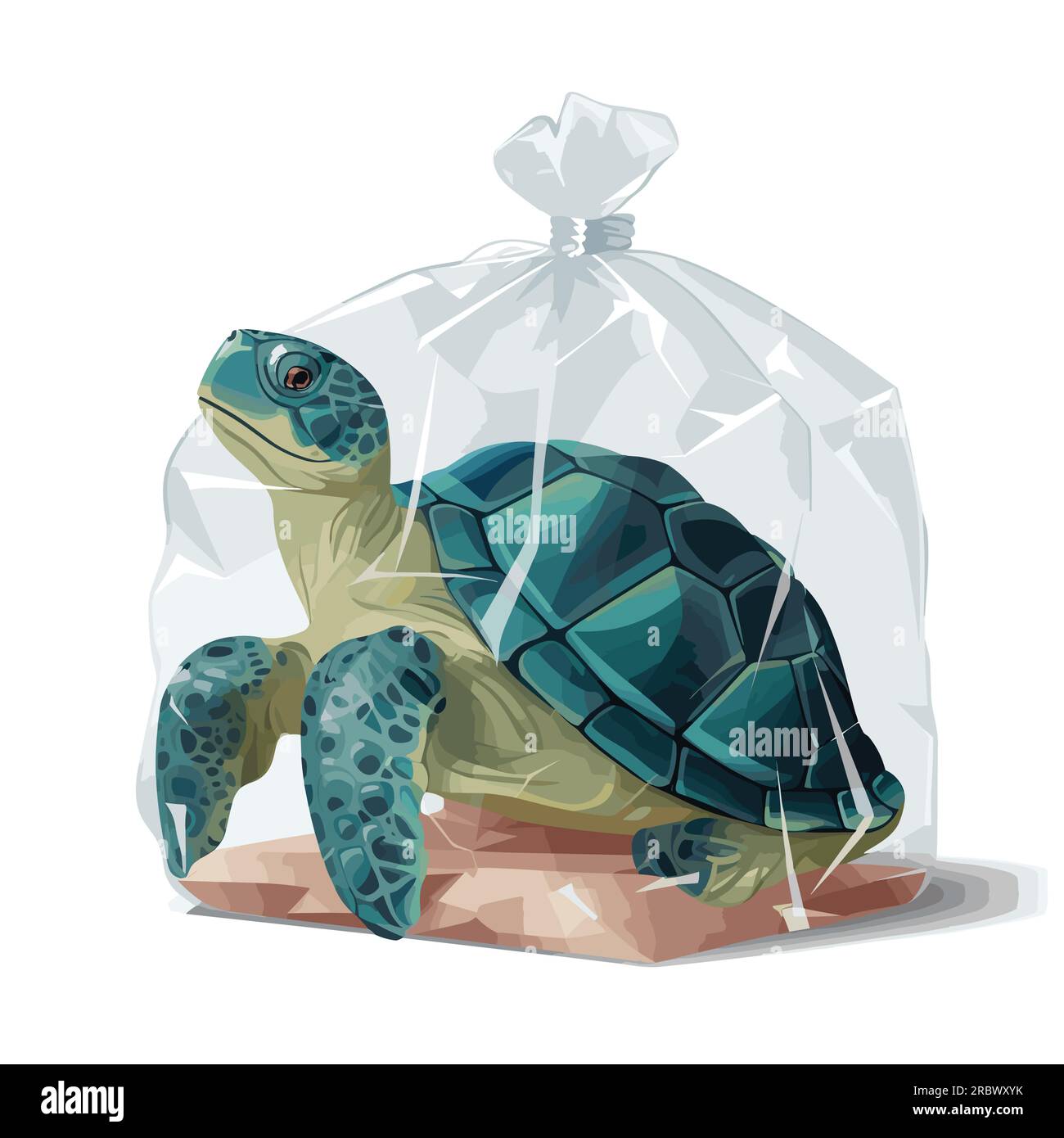 Turtle marine pollution Stock Vector Images - Alamy