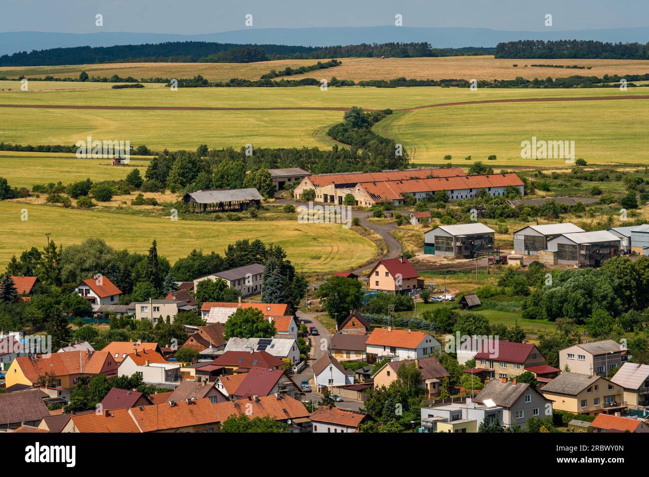 Town of Kryry in Usti nad Labem region of Czech Republic seen from the ...