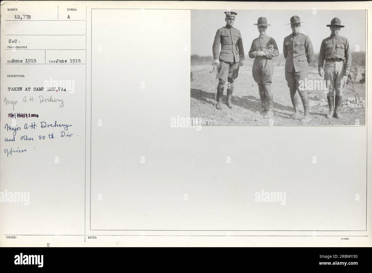 A group of officers from the 12,775 S.C. Photographer Regiment are ...