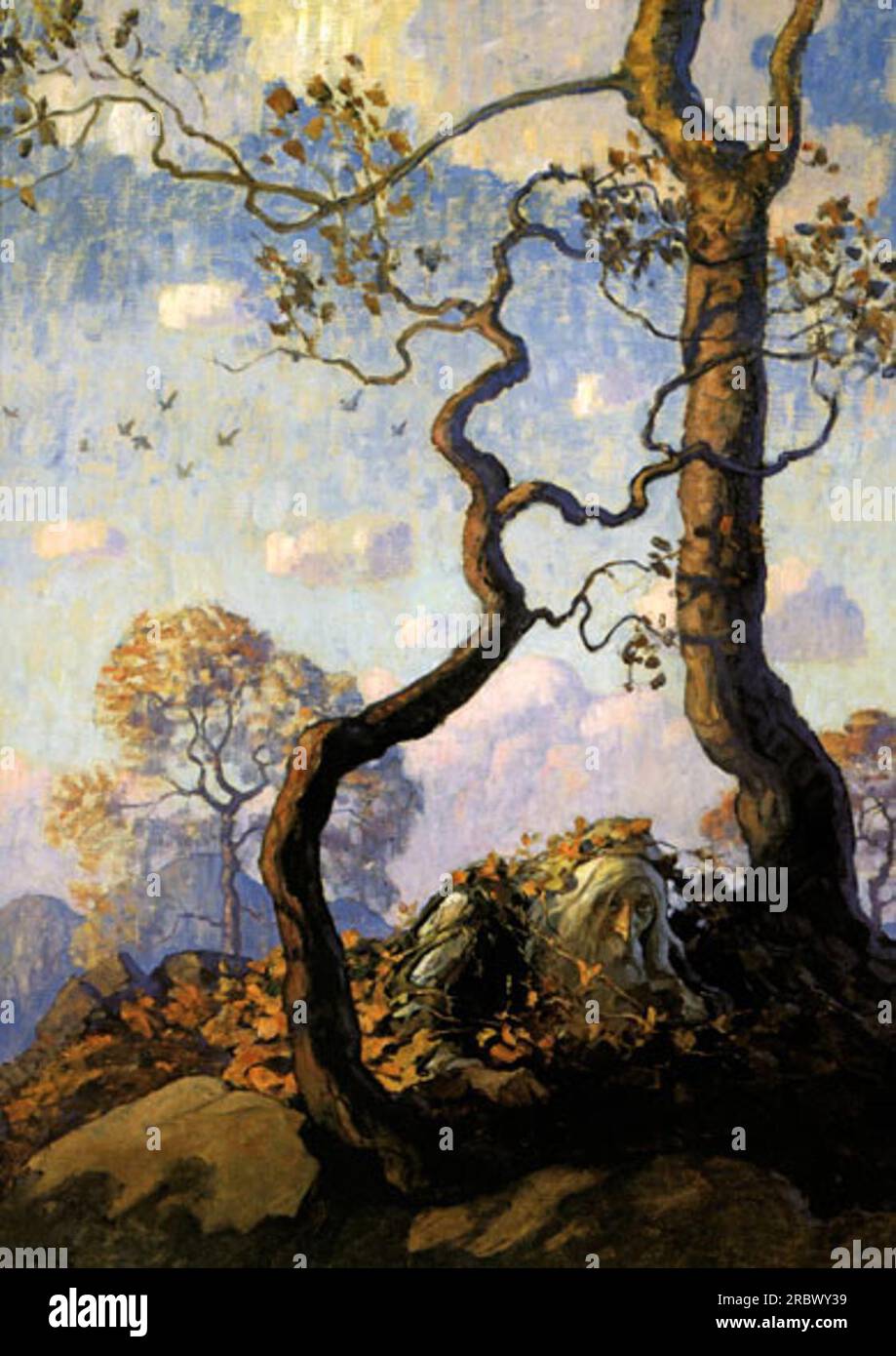 Rip Van Winkle Illustration 1921 by N.C. Wyeth Stock Photo - Alamy