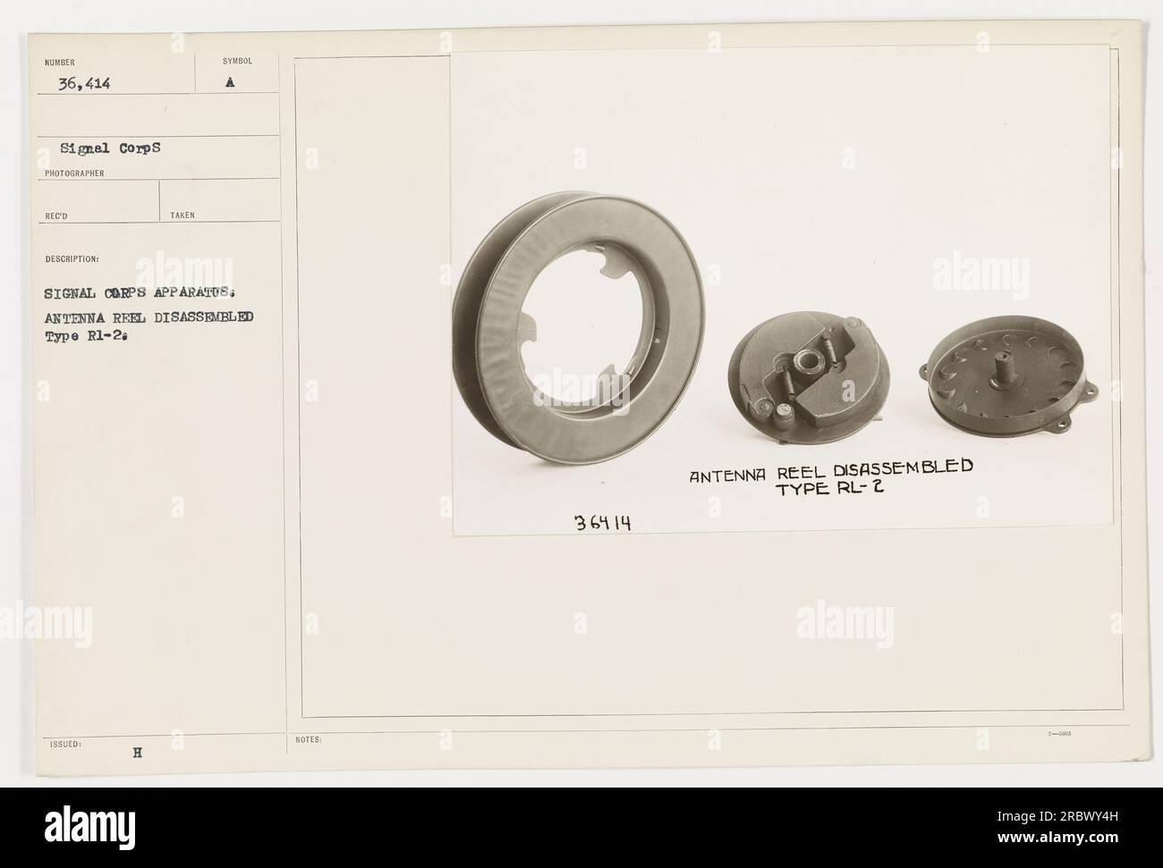 This photograph shows a Signal Corps apparatus with an antenna reel ...