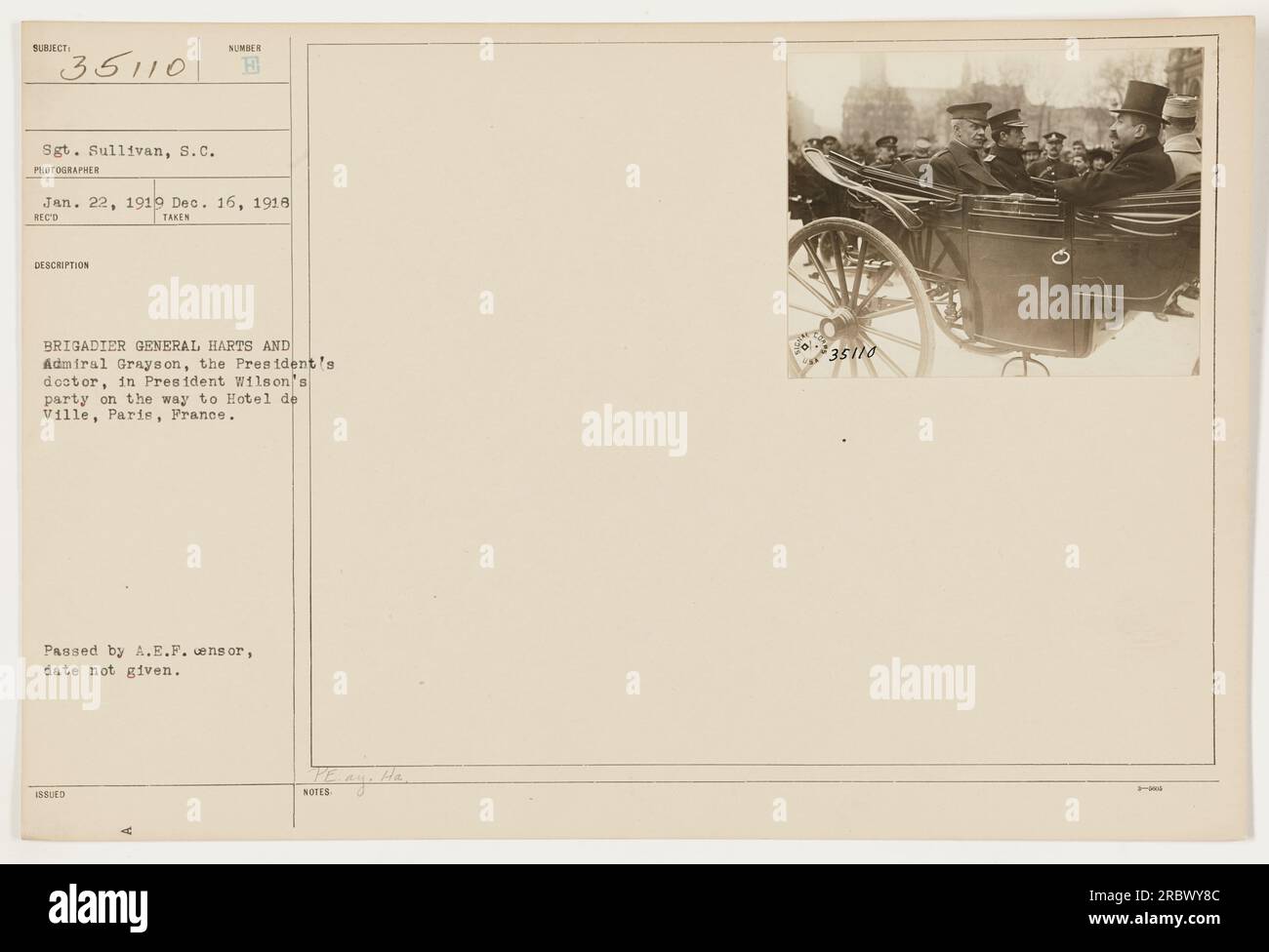 Sgt. Sullivan, S.C. captured a photograph on Jan. 22, 1919, during ...