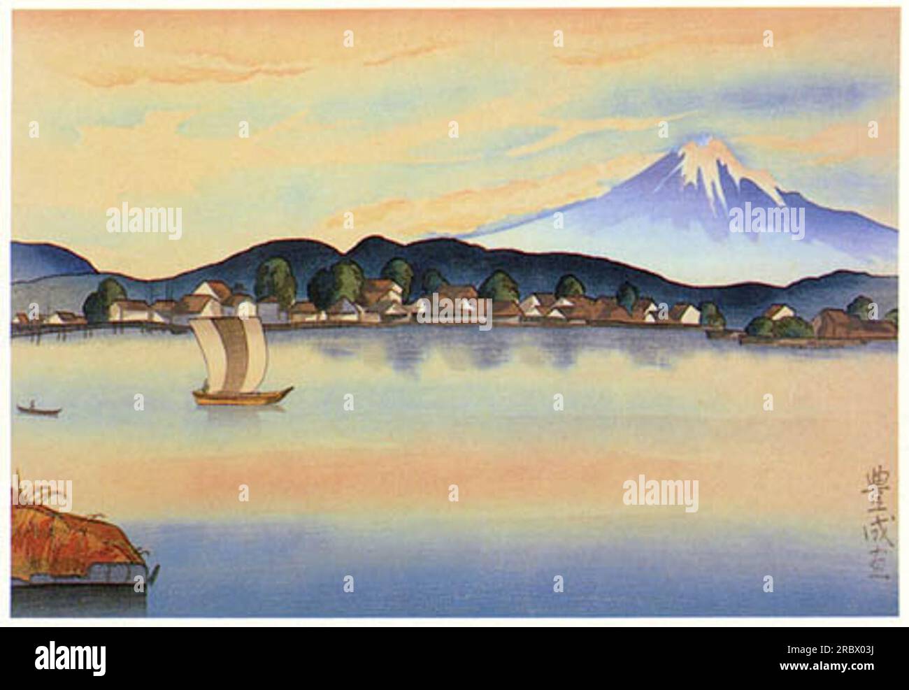 View of Fuji from Izumo 1924 by Yamamura Toyonari Stock Photo - Alamy