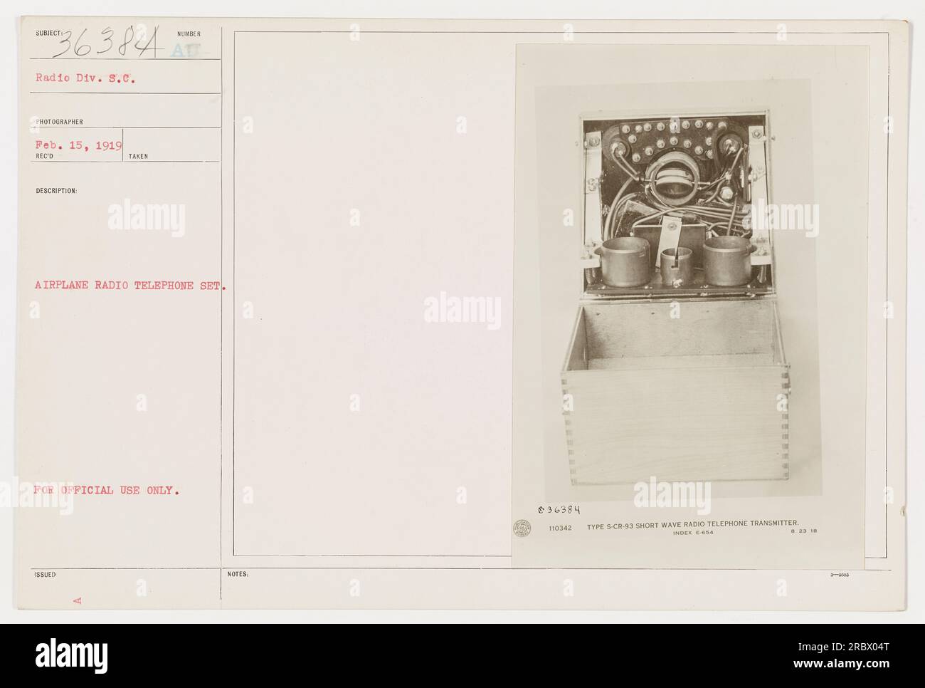 Soldiers operating a radio telephone set in an airplane during World ...