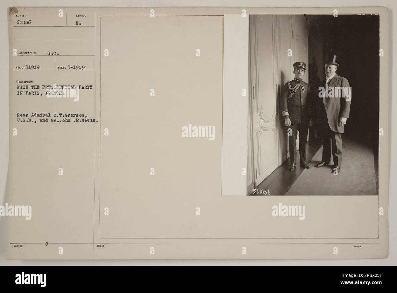 Rear Admiral Cary T. Grayson, U.S.N., and Mr. John E. Nevin pictured ...