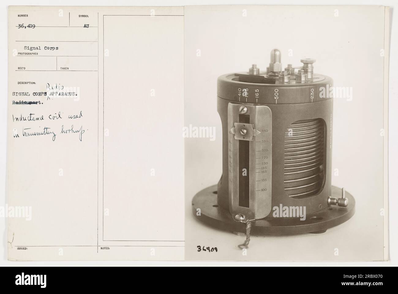 This photograph showcases a piece of radio signal corps apparatus from ...