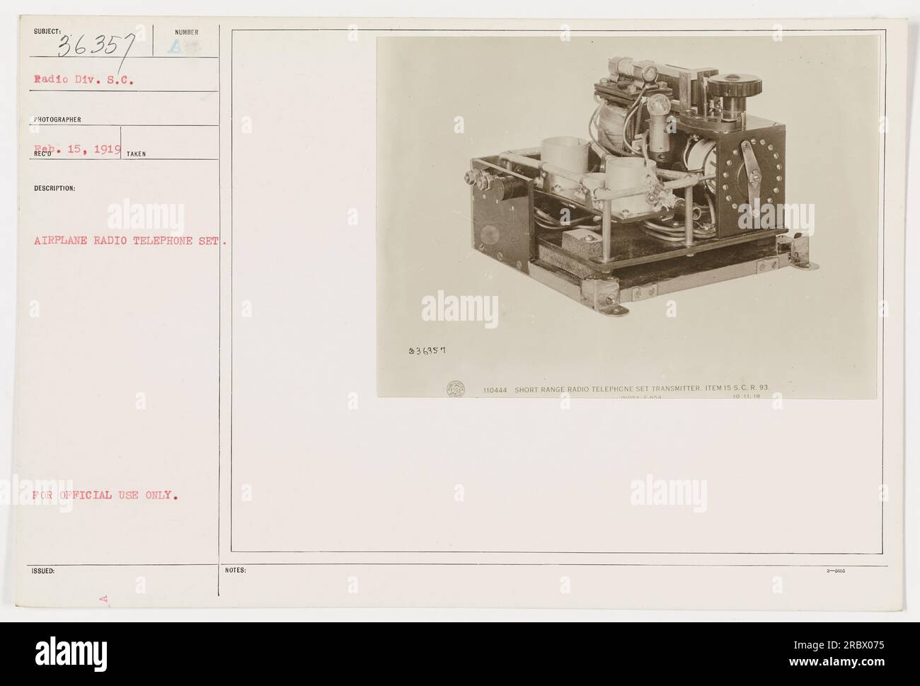 A photograph of an airplane radio telephone set used during World War ...