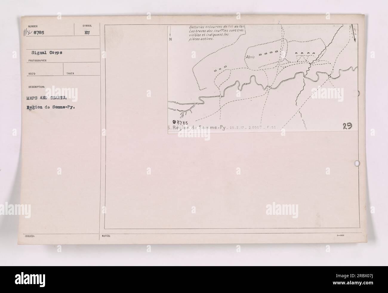 This photograph shows maps and charts related to the region of Somme-Py ...