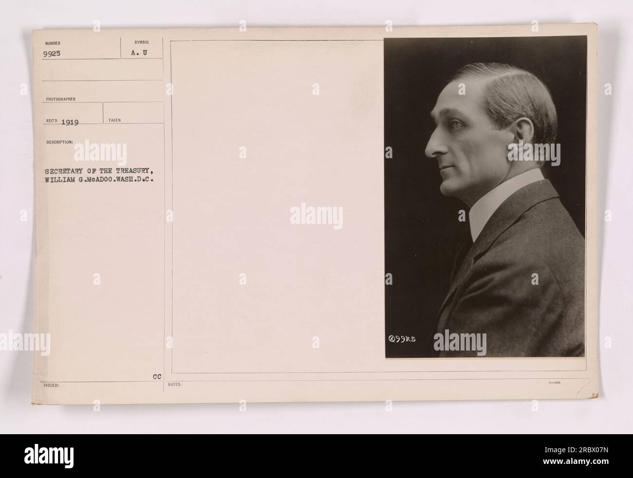This photo shows Secretary of the Treasury, William G. McAdoo, in ...