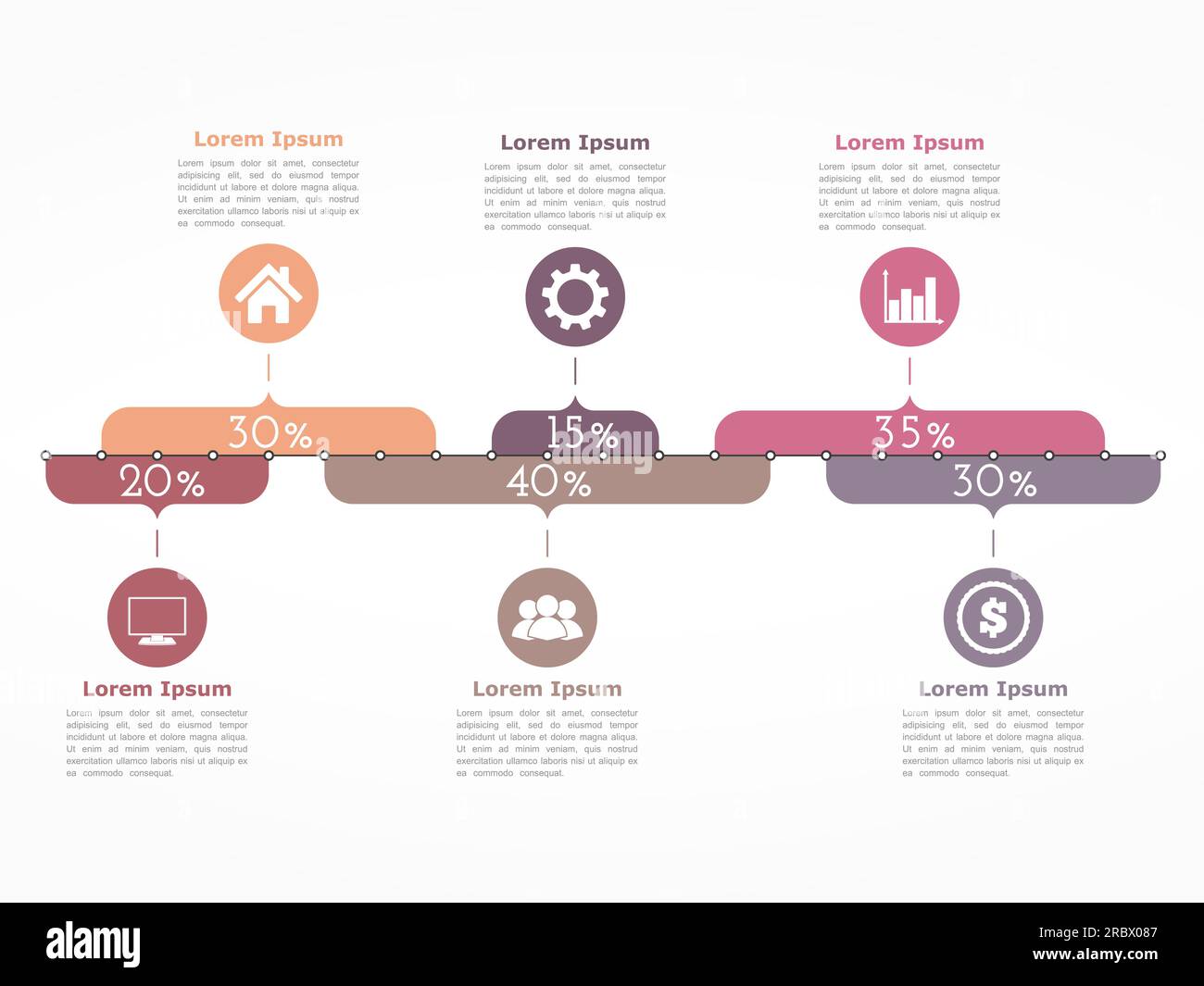 Line diagram showing distribution of percents, vector eps10 ...