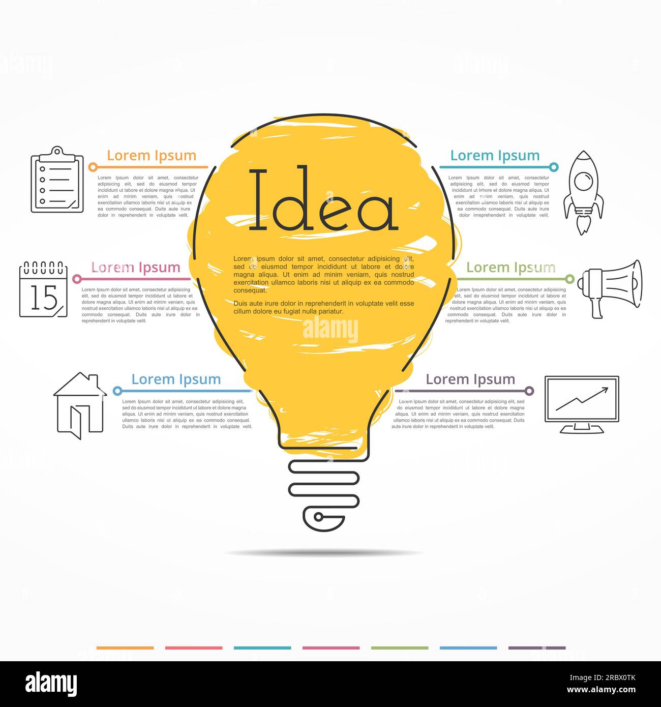 Idea concept infographics design template with light bulb created in ...