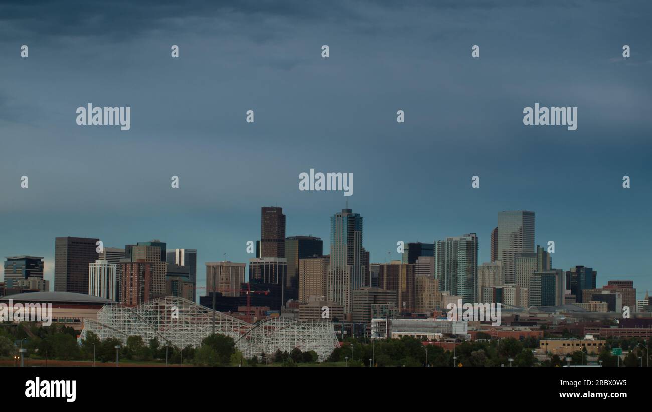 Mile High City of Denver by night Stock Photo - Alamy