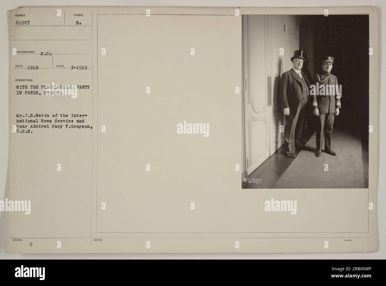 Factual caption: President and Vice Admiral, Mr. J.E. Nevin of the ...