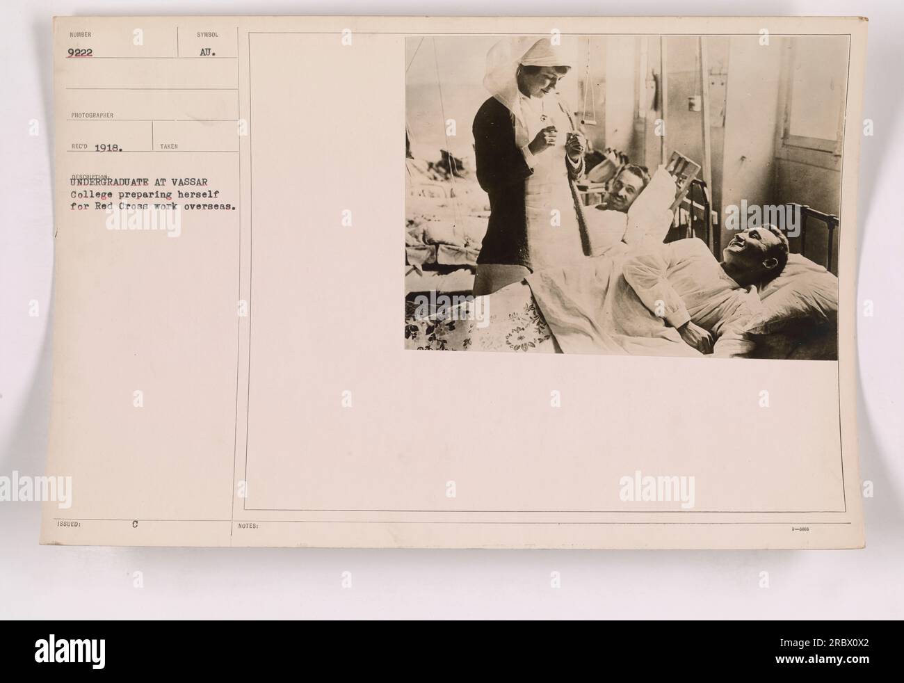 "A female undergraduate at Vassar College prepares for Red Cross work ...