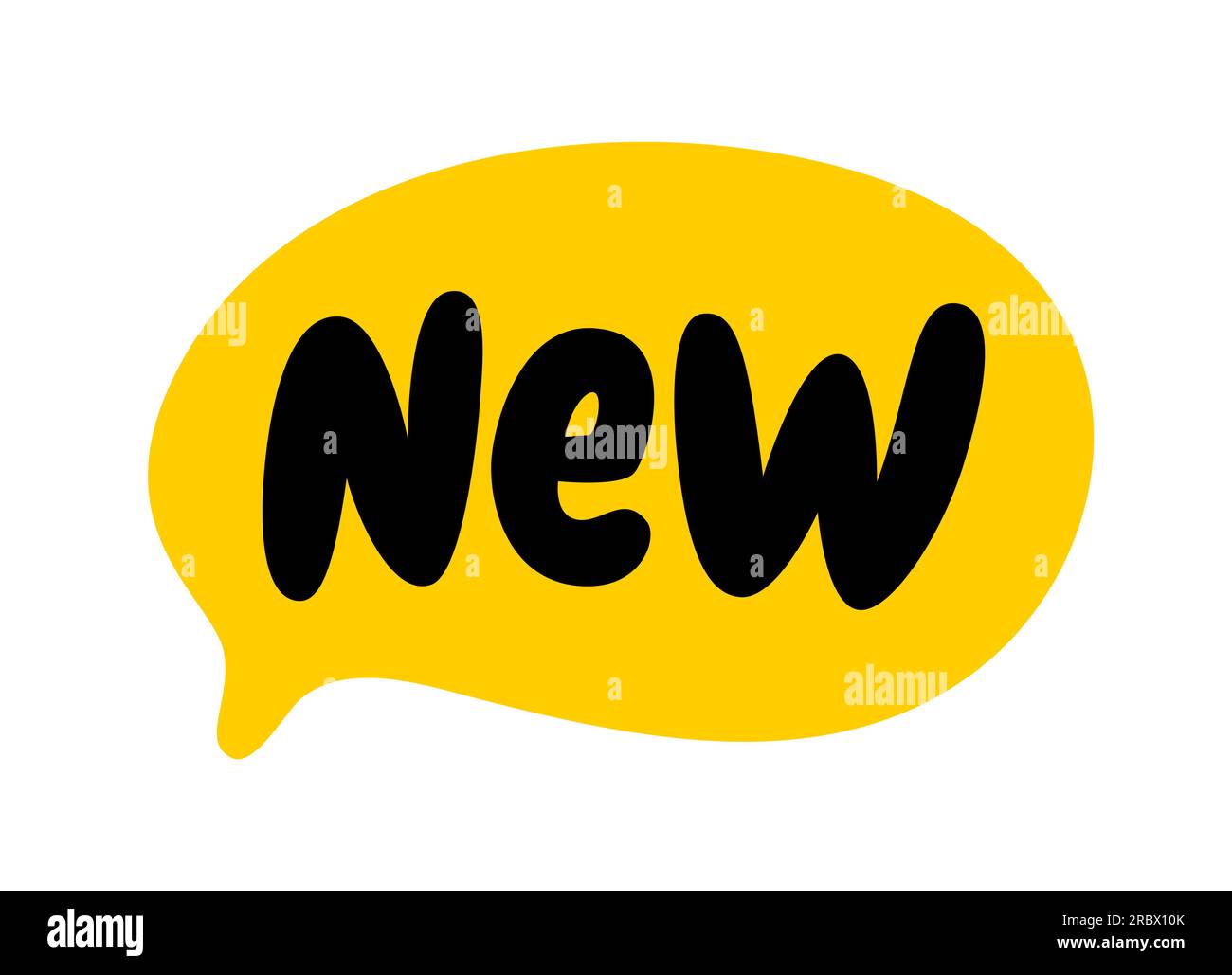 NEW text speech bubble. New word on text box. Vector illustration. Hand ...