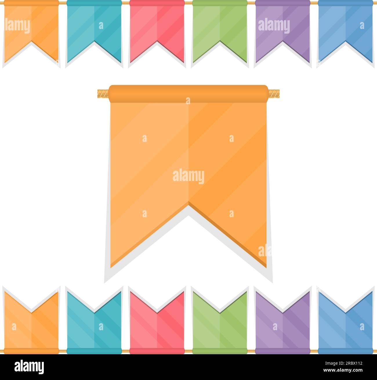 Colored festive flags on the rope, vector eps10 illustration Stock ...