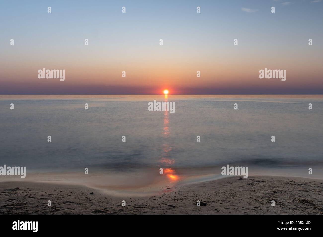 Lake Huron sunset near Hagar Park Beach, Coloma, near Benton Harbor ...