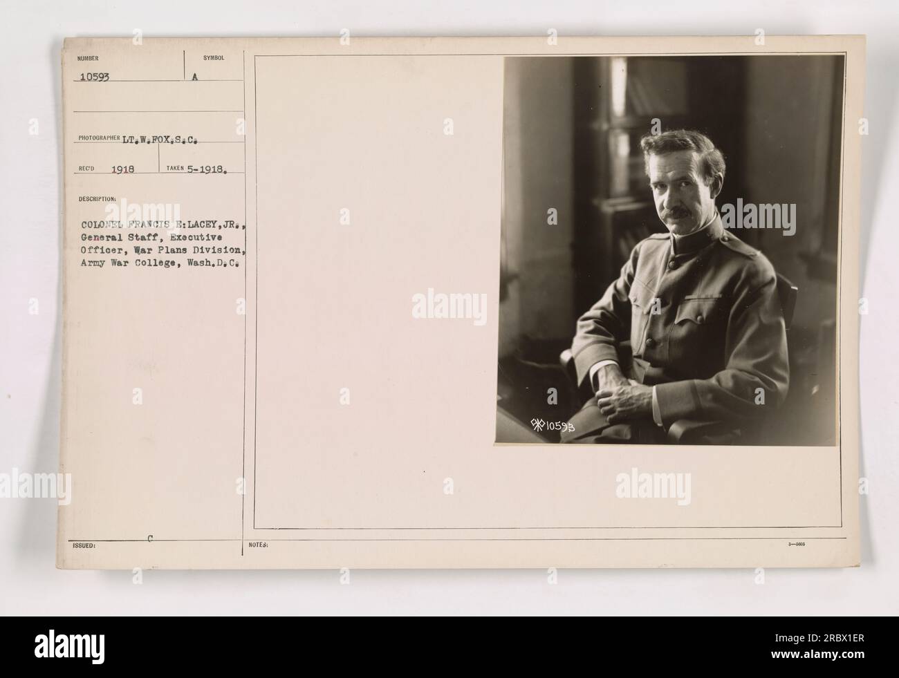 The photograph shows Colonel Francis E. Lacey, Jr., who served as the ...