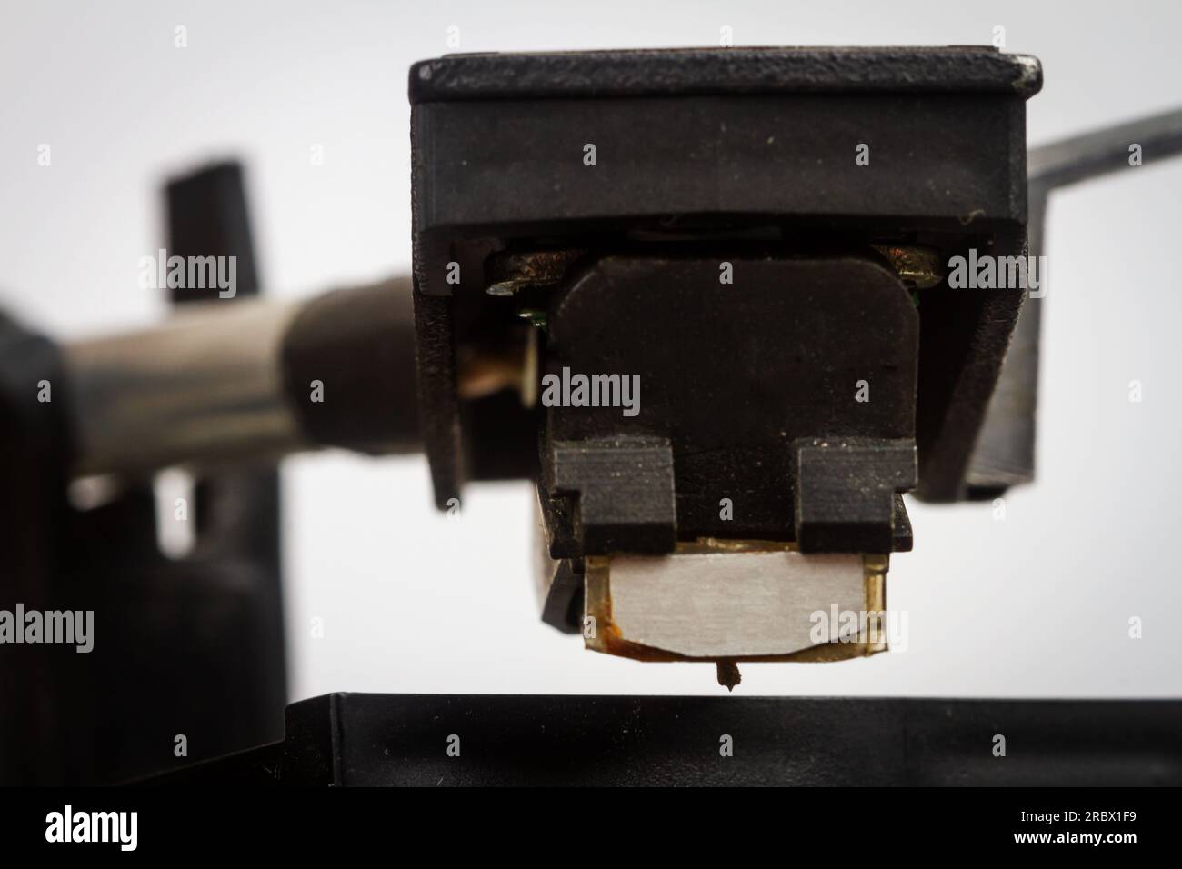 Close up of turntable needle on a vinyl record. Turntable playing vinyl ...