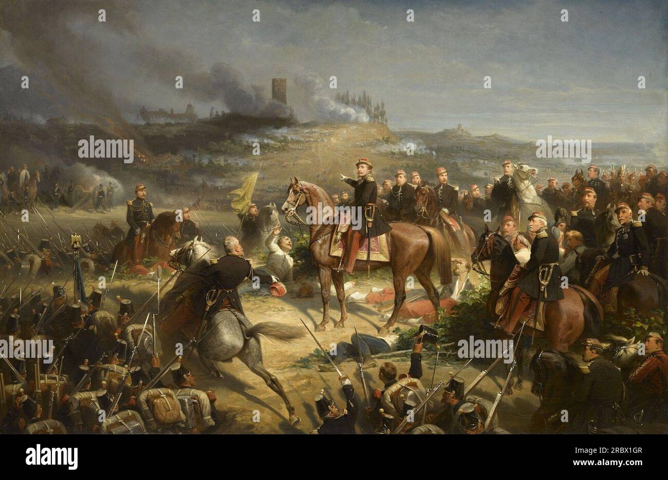 Decisive Moment of the Battle of Solferino 1861 by Adolphe Yvon Stock ...
