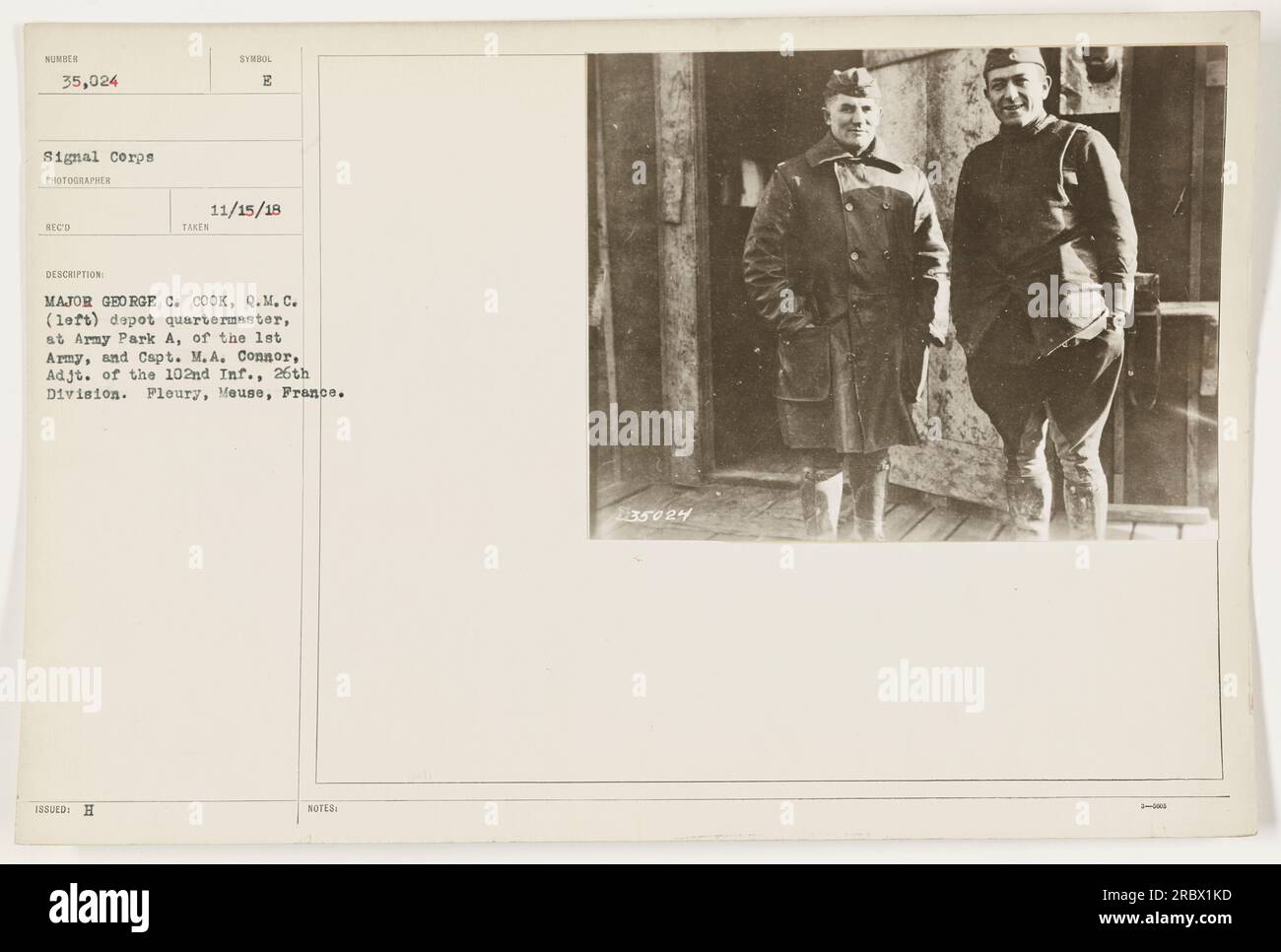 Major George C. Cook, depot quartermaster of the 1st Army, is seen on ...