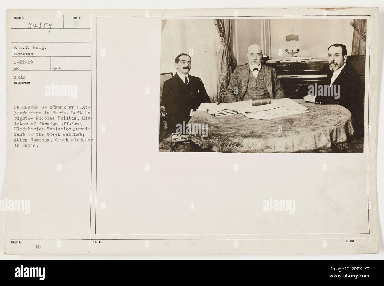 Group photograph of Greek delegation at the Peace Conference in Paris ...