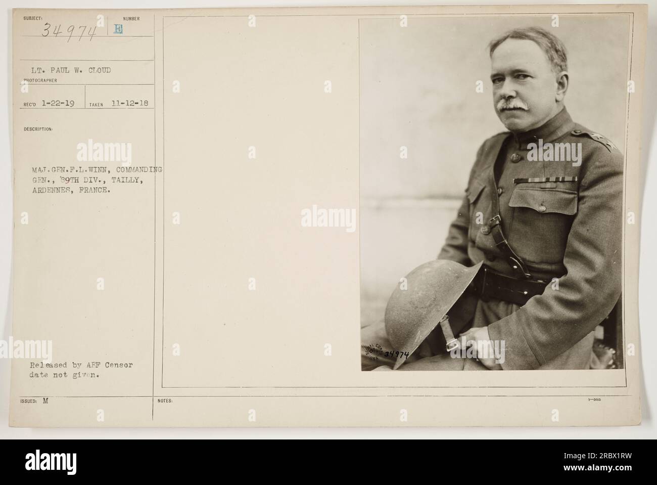 American Military Activities during World War One - Lieutenant Paul W ...