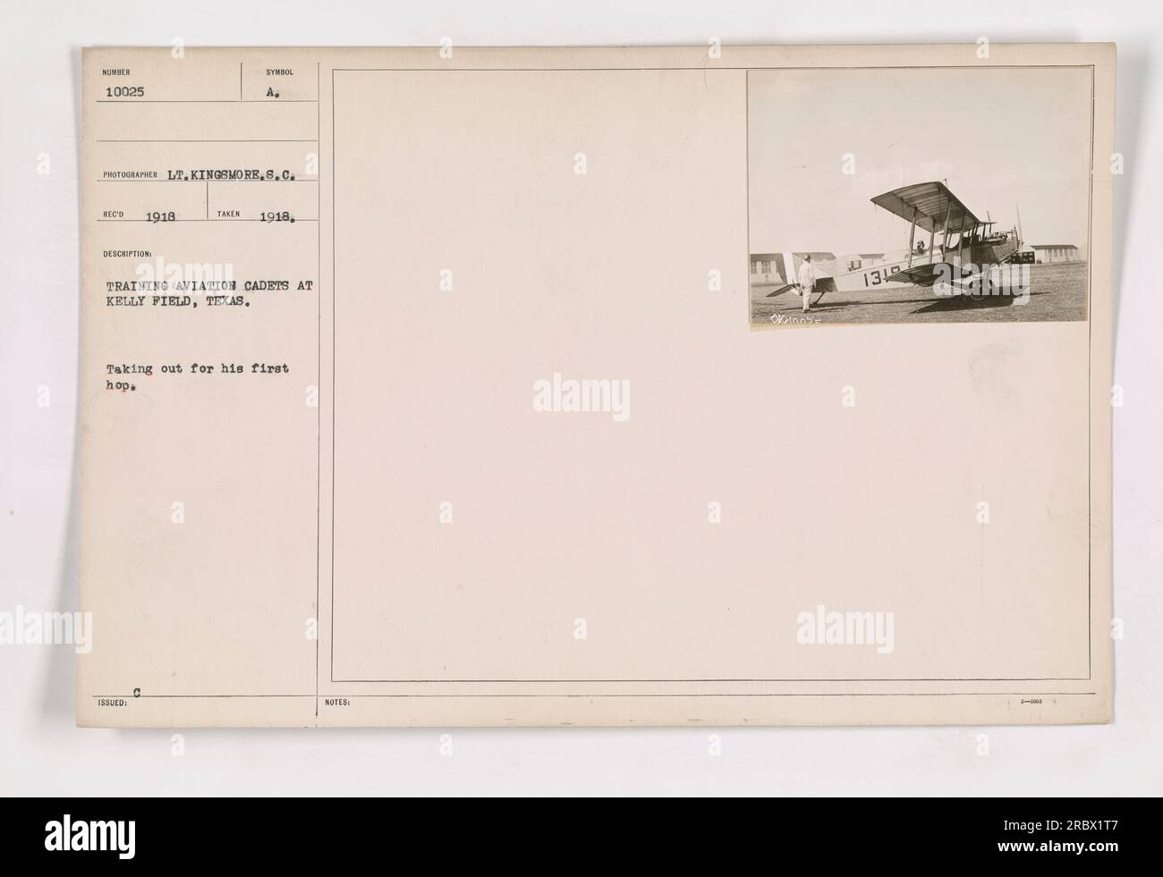 Cadets during their aviation training at Kelly Field, Texas. This ...