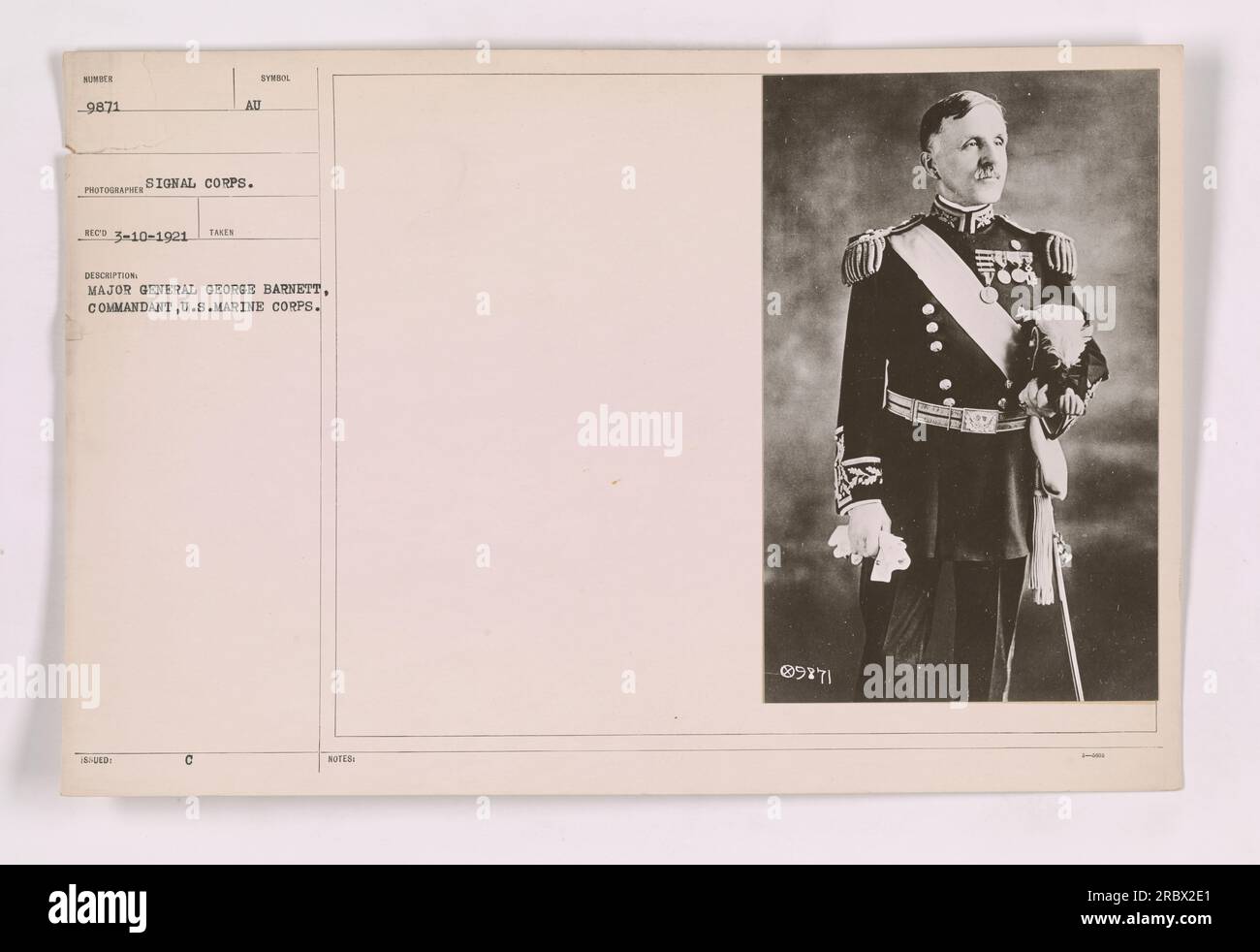 Major General George Barnett, Commandant of the U.S. Marine Corps, is ...