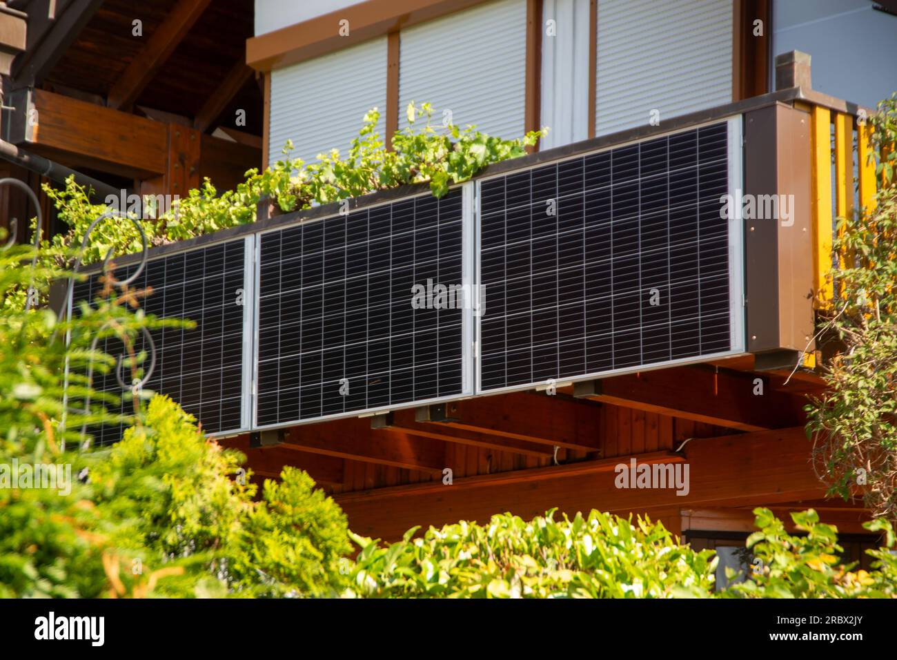 Balcony power plant: Solar panels on the balcony of a detached house ...