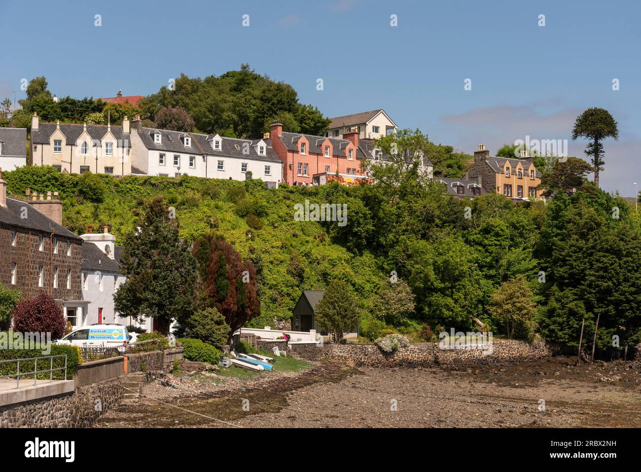 Portree, Isle of Skye, Scotland, UK. 5 June 2023. Portree harbour with colourful houses ...