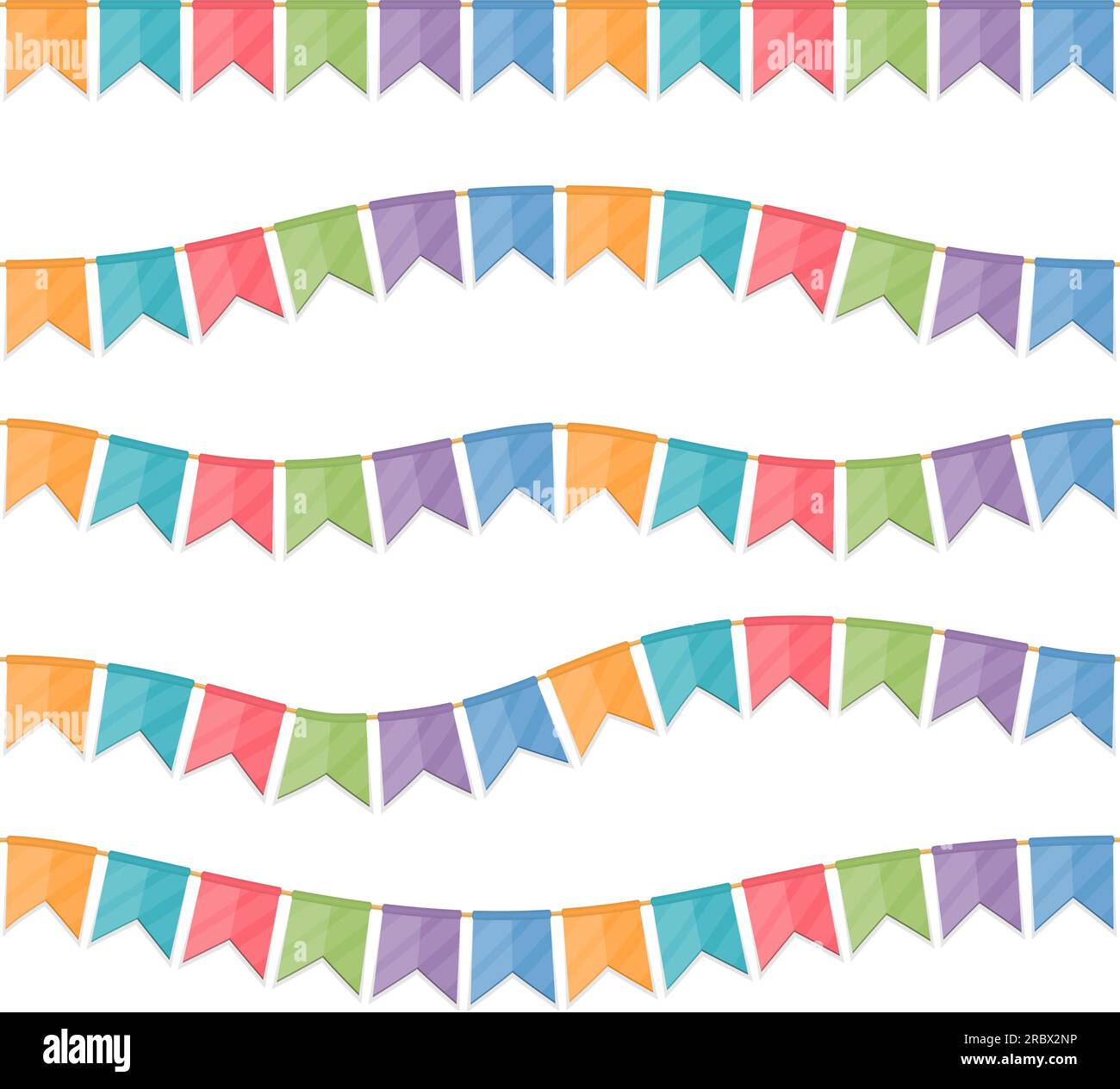 Seamless festive flags set, vector eps10 illustration Stock Vector ...