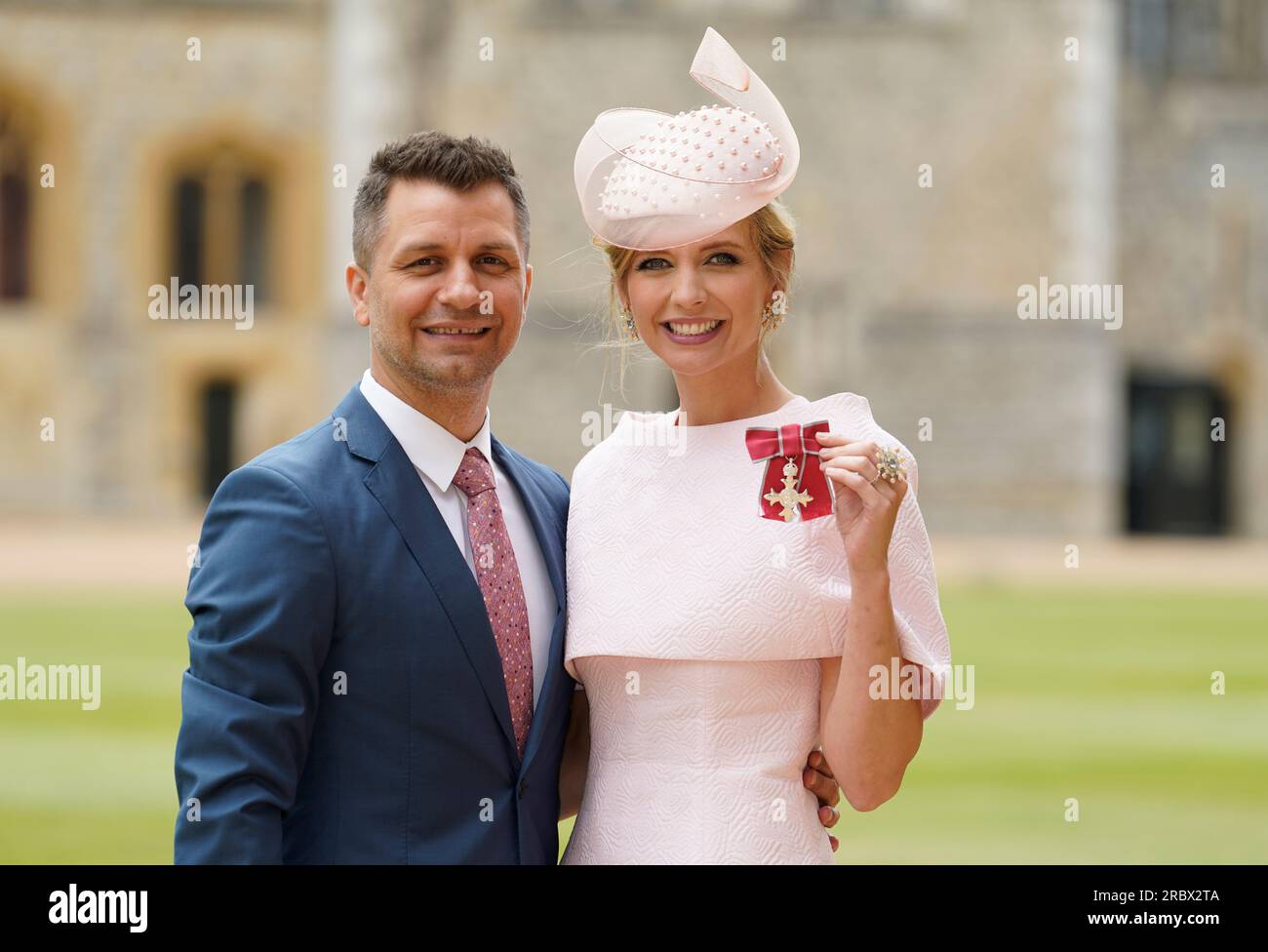 Rachel Riley, with her husband Pasha Kovalev, after she became a Member ...