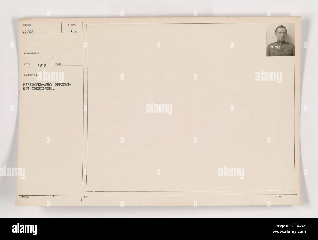 Army officer from World War One, whose identity is not known. This ...