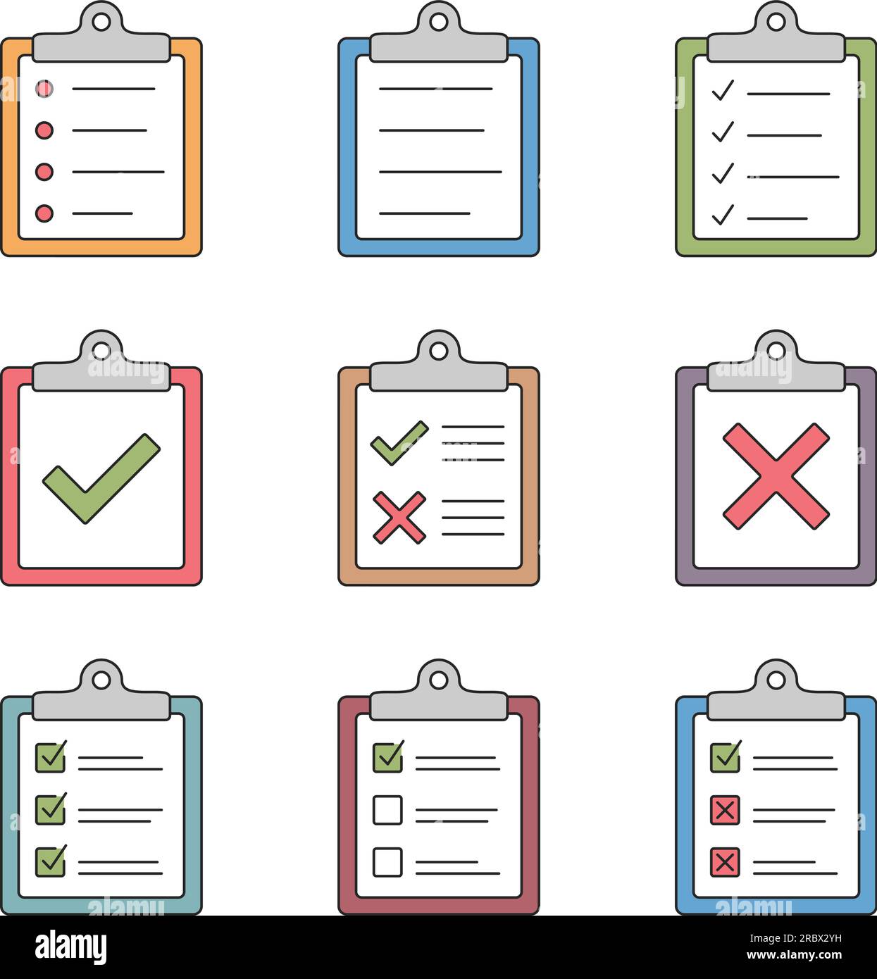 Colored check list icons, vector eps10 illustration Stock Vector Image ...