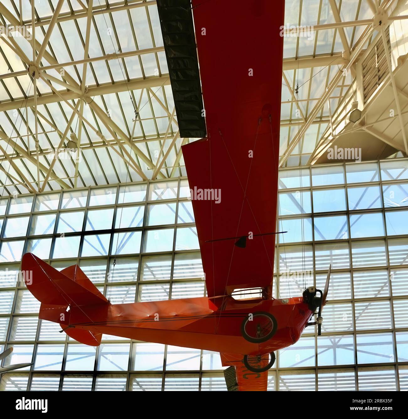 1929 Aeronca C-2 single seat monoplane light aircraft suspended in the ...