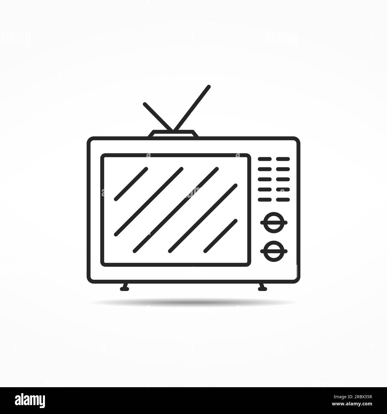 Retro TV minimal line icon, vector eps10 illustration Stock Vector ...