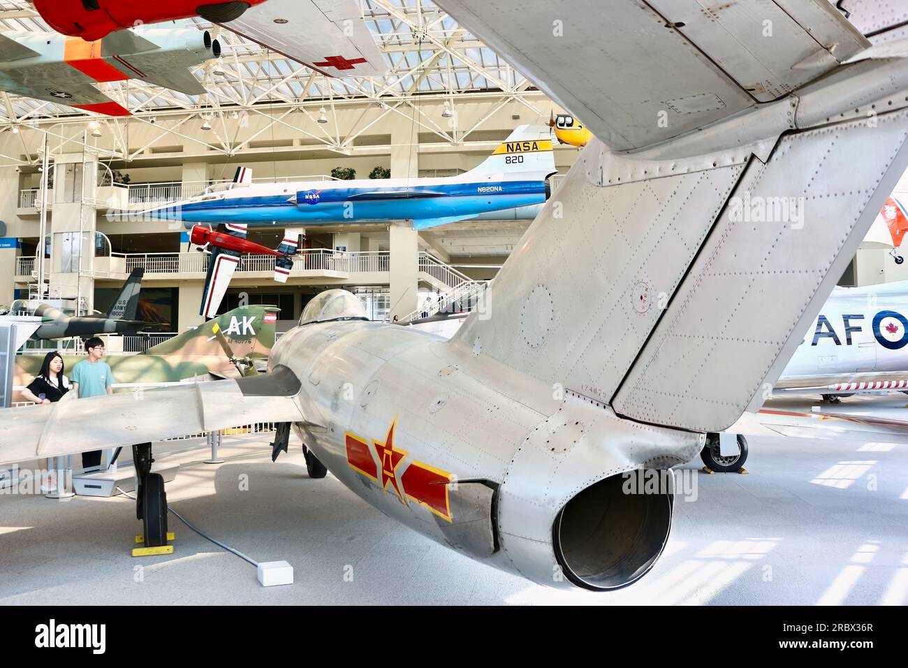 Rear view of the Mikoyan-Gurevich MiG-15bis Chinese Modified jet ...