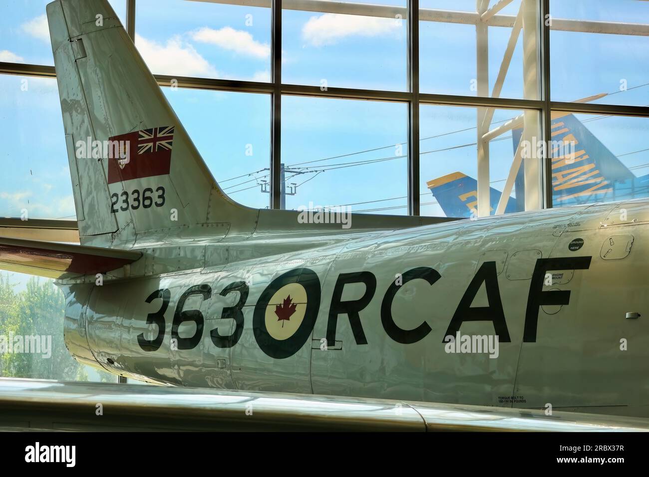 Rear fuselage markings on a Royal Canadian Air Force Canadair CL-13B ...