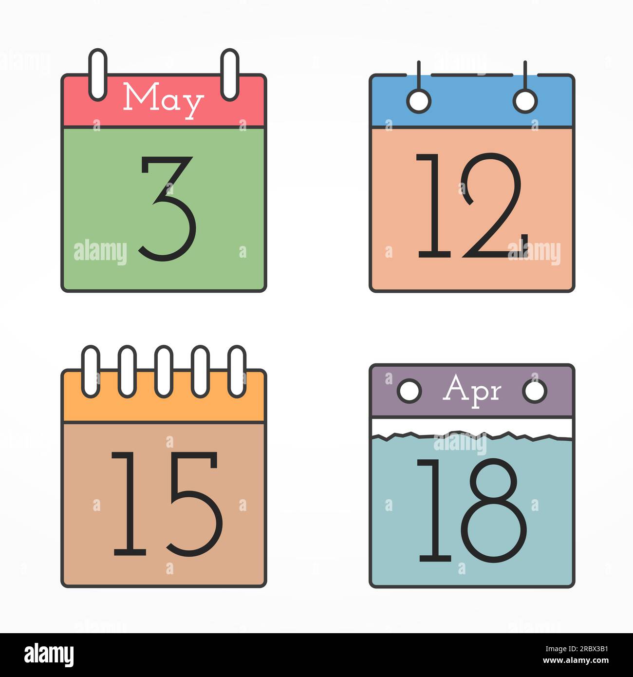 Four calendar icons, vector eps10 illustration Stock Vector Image & Art ...
