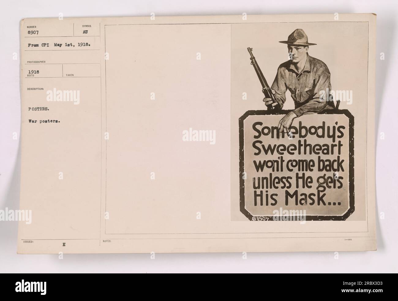 Image Caption: War posters encouraging the use of gas masks during ...