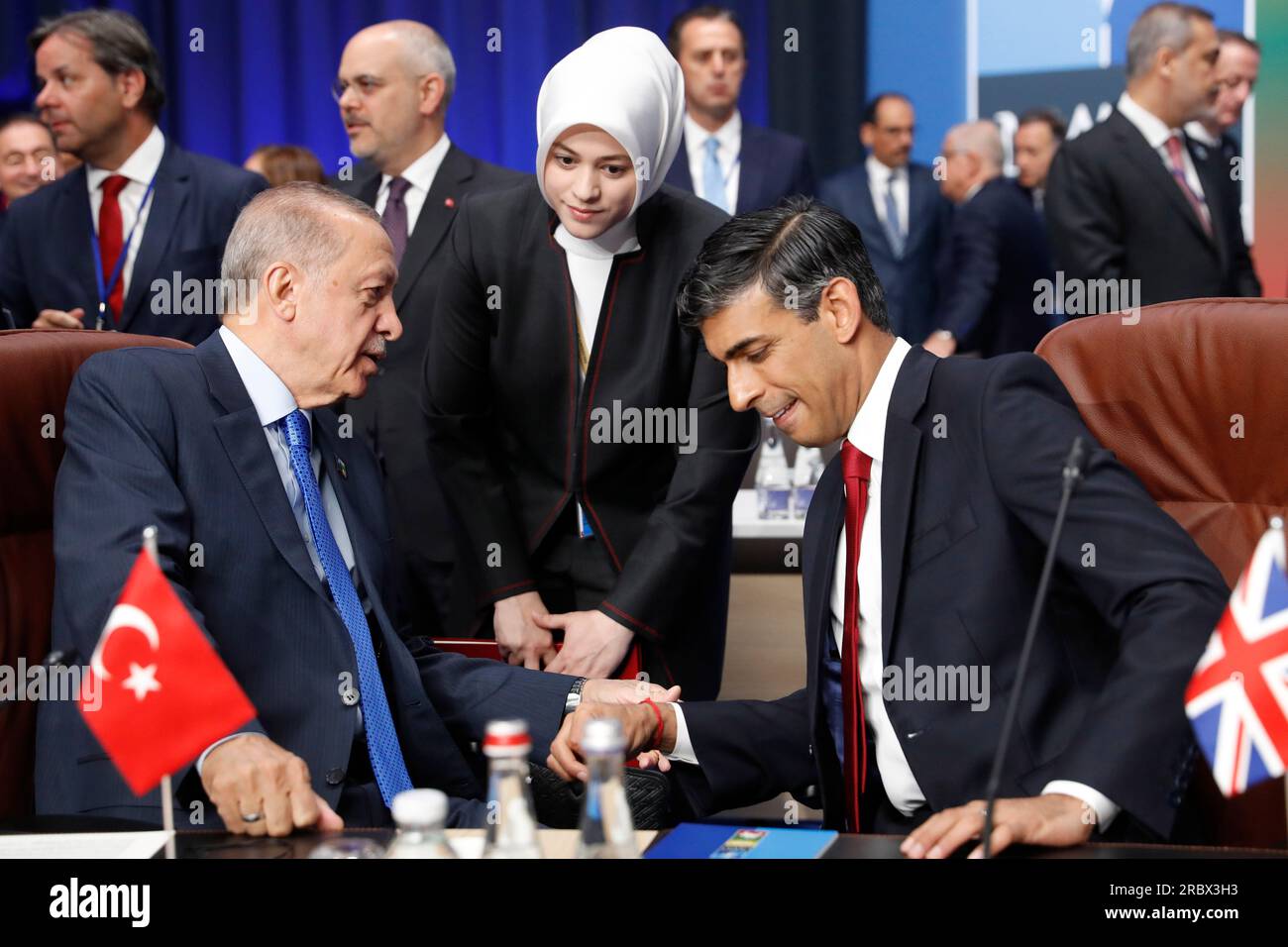 Turkish President Recep Tayyip Erdogan, left, and British Prime ...